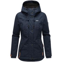 Winterjacke Marikoo "Winterjacke Bikoo", Damen, Gr. XS, blau (navy with schwarz fur), Obermaterial: 100% Baumwolle CO. Obermaterial: Futter: 100% Polyester PES. 100% Polyester PES., Jacken Winterjacke