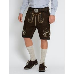 Trachtenhose JCC "Trachtenhose 31023200", Herren, Gr. 60, EURO, braun (schwarz braun), Obermaterial: 100% Ziegenveloursleder GOVL., Hosen Trachtenhose