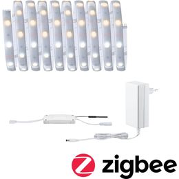 Paulmann LED-Streifen "MaxLED 250 Basisset Smart Home Zigbee IP44 12W 810 810lm", silber (silberfarben), Dioden 90 Stk. Flammen 1 Stk., Gesamtl&auml;nge 3m, Lichterketten, 3m, Tunable White, beschichtet, LED-Streifen