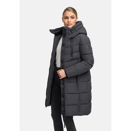 Winterjacke Marikoo "Marikoo Natsukoo Damen Winter Steppjacke lang B978", Damen, Gr. XL, grau (anthrazit), Obermaterial: 100% Polyester PES., Jacken Winterjacke