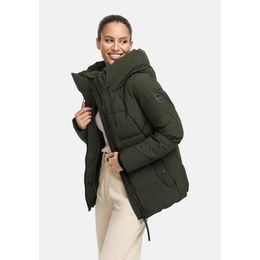 Winterjacke Marikoo "Marikoo Kuscheltatze Damen Winter Steppjacke N077", Damen, Gr. XS, gr&uuml;n (schwarz olive), Obermaterial: 100% Polyester PES., Jacken Winterjacke