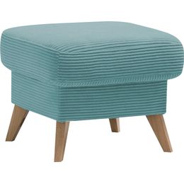 Hocker exxpo - SOFA FASHION "Samso, kompakte und bequeme Sitzgelegenheit in aktuellem Cord Bezug", blau (sky), B:57cm H:47cm T:57cm, Hocker, Hocker
