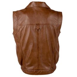 Lederweste JCC "Lederweste BigVest2", Herren, Gr. 58, braun (cognac), Obermaterial: 100% Lammnappaleder LANA., Westen Lederweste