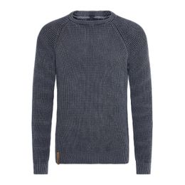 Strickfleece-Pullover INDICODE "Strickpullover IDRockford", Herren, Gr. XXL, blau (navy), Obermaterial: 100% Baumwolle CO., Pullover Strickfleece-Pullover