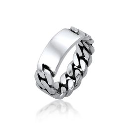 Silberring Kuzzoi "Ring Herren Siegelring Panzer Glieder Platte 925 Silber" Gr. 66, schwarz, Fingerringe, Damen, 66, Silber 925 (Sterlingsilber), Silberring