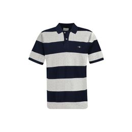 Poloshirt Gant "Poloshirt BLOCK STRIPE POLO", Herren, Gr. XXL, grau (grau (grau melange)), Obermaterial: 100% Baumwolle CO., Shirts Poloshirt