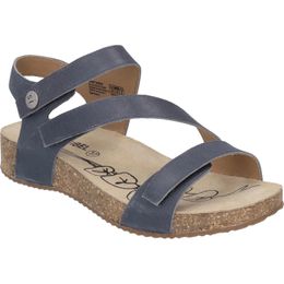 Sandale Josef Seibel "Tonga 25, blau", Damen, Gr. 37, blau (jeans), Obermaterial: 100% Rindsleder Leather cow., Schuhe Sandale