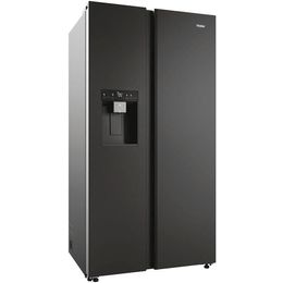 Haier Side-by-Side "HSW79F18DIPT", Energieeffizienz: D, silber (schwarz), B:90,5cm H:177,5cm T:72,6cm, K&uuml;hlschr&auml;nke, 178 cm hoch, 91 cm breit, Nutzinhalt: 601 Liter, HumidityZone, Side-by-Side