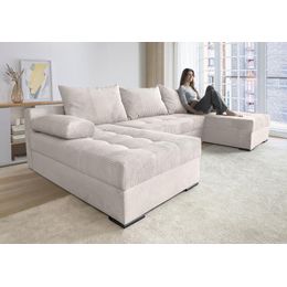 Wohnlandschaft Collection AB "Josy U-Form, B: 269 cm", beige, B:269cm H:41cm T:161cm, 100%Polyester, Sofas, Wohnlandschaft, mit Bettfunktion & Bettkasten, Federkern