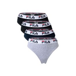 String Fila "String 4er Pack", Damen, Gr. XS, bunt (schwarz, grau, marine), Obermaterial: 95% Baumwolle CO. 5% Elasthan EL., Unterhosen String