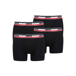 Levi's Boxershorts LEVI'S "Boxershort 4er Pack", Herren, Gr. XL, schwarz, Obermaterial: 95% Baumwolle CO. 5% Elasthan EL., Unterhosen Boxershorts