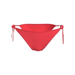 Bikini-Hose "STRING SIDE TIE", Damen, Gr. XL (42/44), N-Gr, rot (signal rot), Jersey, Polyester, Calvin Klein Swimwear, unifarben mit Farbeinsatz, Badehosen Bikini-Hose, mit gro&szlig;em Logo hinten