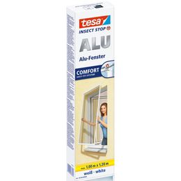 Insektenschutz-Fensterrahmen Tesa "Insect Stop ALU Comfort Fliegengitter f&uuml;r Fenster - 1,0 x 1,2 m", schwarz (rahmen: wei&szlig; gewebe: schwarz), B:100cm H:120cm, Insektenschutzgitter, Insektenschutz-Fensterrahmen, Insektenschutz f&uuml;r Fenster - Aluminiumrahmen