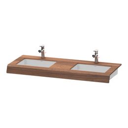 Duravit Waschtisch-Konsole DuraStyle 80-200x55x10cm, 2 Ausschn, Nussb natur (DS829C07979)