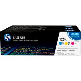 HP Tonerkartusche "HP original Toner 125A 3er-Pack(CF373AM) C/Y/M", bunt (cyan, magenta, gelb), Tonerpatronen, Tonerkartusche