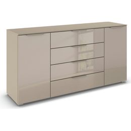 Kombikommode Rauch "Sideboard Schubkommode Kommode MONTCLAR Front Dekor/Hochglanz/Glas", fango, glas fango, griffe fango, B:160cm H:81cm T:42cm, Holzwerkstoff, Sideboards, Kombikommode, 2-t&uuml;rig, 4 ger&auml;umige Schubladen, viele Griffvarianten MADE IN GERMANY