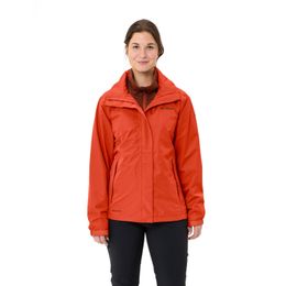 Regenjacke Vaude "Women's Escape Light Jacket", Damen, Gr. 50, rot (glowing rot), Web, Obermaterial: 100% Polyester. Futter: 100% Polyacryl, normal, elastischer Bund mit verstellbarem Klettverschluss, Jacken Regenjacke, f&uuml;r Wandern und Trekking, wasserdicht und winddicht, atmungsaktiv
