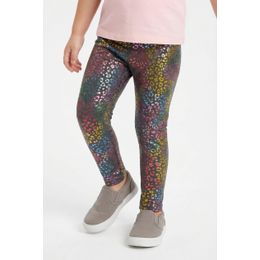 Strickleggings happy girls, M&auml;dchen, Gr. 86, N-Gr, grau (anthrazit), Feinstrick, Obermaterial: 60% Polyester, 35% Baumwolle, 5% Elasthan, bedruckt, slim fit normal, Hosen Strickleggings, im bunten Allover