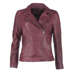 Bikerjacke JCC "Lederjacke 447", Damen, Gr. 38, rot (oxblood), Obermaterial: 100% Lammnappaleder LANA. Futter: 100% Baumwolle CO., Jacken Bikerjacke
