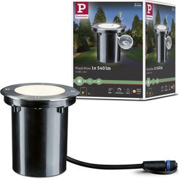 LED Einbauleuchte Paulmann "Plug & Shine", silber (silberfarben), H:15cm &Oslash;:14cm, Leuchten, LED Einbauleuchte, LED-Modul, schwenkbar IP67 609lm 3000K