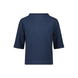 BETTY & CO Sweatshirt BETTY & CO "Sweatshirt mit Rundhalsausschnitt", Damen, Gr. 46, blau (dunkelblau), Obermaterial: 60% Viskose CV. 37% Polyester PES. 3% Elasthan EL., Sweatshirts Sweatshirt