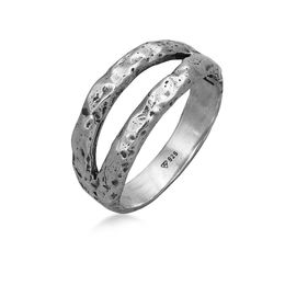 Silberring HAZE & GLORY "Ring Bandring - Twin Oxid Finish 925 Silber" Gr. 64, silber, Fingerringe, Herren, 64, Silber 925 (Sterlingsilber), Silberring