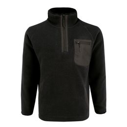 Strickfleece-Pullover INDICODE "Fleecejacke IDTrout", Herren, Gr. XL, schwarz, Obermaterial: 100% Polyamid PA., Sweatshirts Strickfleece-Pullover