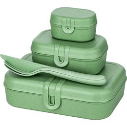 Koziol Pascal Ready Lunchbox Set mit Besteck 4 teilig nature leaf green - Lebensmittelbeh&auml;lter / Vorratsdosen