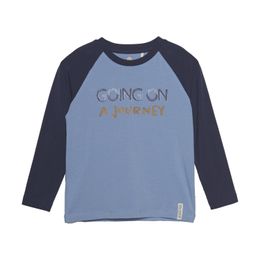 Langarmshirt EN FANT "Langarmshirt ENTshirt", Jungen, Gr. 116, blau (windward blau), Web, Obermaterial: 95% Baumwolle CO. 5% Elasthan EL., unifarben, regular fit, Rundhals, Shirts Langarmshirt