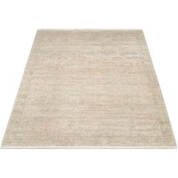 Teppich OCI DIE TEPPICHMARKE "COLOUR TADI", beige, B:240cm H:8mm L:340cm, Polyacryl, Viskose, Teppiche, Teppich, Glanz Viskose, mit Fransen, Hoch Tief Struktur, Vintage, Wohnzimmer