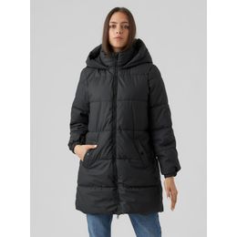 V&eacute;ro Moda Steppmantel VERO MODA "VMGRETAFIE 3/4 COATED JACKET NOOS", Damen, Gr. S, schwarz, Steppware, Obermaterial: 100% Polyester, unifarben, knieumspielend, M&auml;ntel Steppmantel