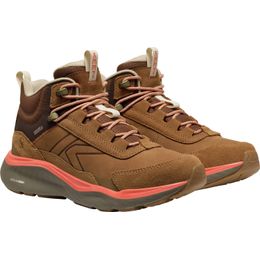 Outdoorschuh Keen "LEIKI LEATHER MID WP", Damen, Gr. 37, chipmunk, bison, Leder, Textil, Schuhe Outdoorschuh, wasserdicht