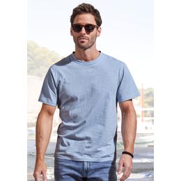 T-Shirt John Devin "mit Slub-Garn Struktur", Damen, Gr. S (44/46), blau (hellblau), Slub, Obermaterial: 100% Baumwolle, meliert, bequem normal, Rundhals, abgesteppte Kante, Shirts T-Shirt, aus leichter, strukturierter Baumwollqualit&auml;t