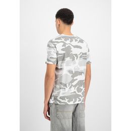 T-Shirt Alpha Industries "Basic T-Shirt BL Camo", Herren, Gr. XS, wei&szlig; (wei&szlig; camo), Obermaterial: 100% Baumwolle, Shirts T-Shirt