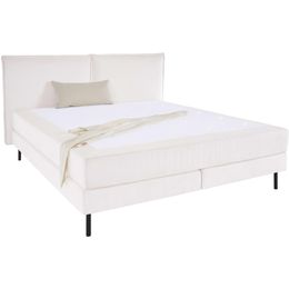 Bett "ERIK Boxbett mit Bonnell-/Taschen-Federkernmatratze, Breite 160/180cm", creme, B:200cm H:113cm L:209cm, 95% Polyester, 5% Nylon, LeGer Home by Lena Gercke, Betten, Bett, wahlweise H&auml;rtegrad der Matratze H2/H3/H4, Polsterbett mit/ohne Topper