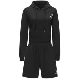 Sportanzug YEAZ "Set MOOD", Damen, Gr. XS, schwarz, Obermaterial: 78% Polyester PES. 22% Elasthan EL., Sportanz&uuml;ge Sportanzug