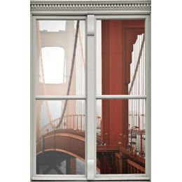Wandsticker queence "Br&uuml;cke", orange, B:40cm H:60cm T:0,1cm, Wandtattoos, Wandsticker, Wandsticker, Wandbild, selbstklebend, 3D, Fenster