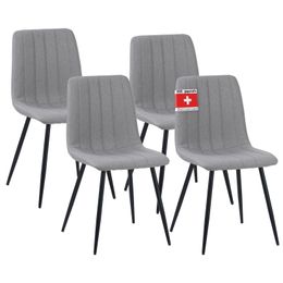 ALBATROS Esszimmerst&uuml;hle 4er Set GARDA grau - Komfortabler Polsterstuhl f&uuml;r Modernes und Stilvolles Design am Esstisch - K&uuml;chenstuhl oder Stuhl Esszimmer mit hoher Belastbarkeit bis 110kg