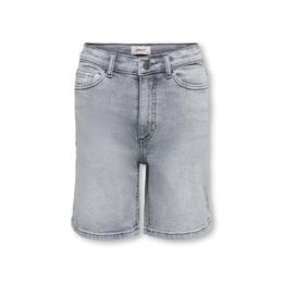Jeansbermudas KIDS Only "KOGJUICY HW LONG SHORTS DNM AZG", Jungen, Gr. 140, N-Gr, medium grau denim, Denim/Jeans, Obermaterial: 99% Baumwolle, 1% Elasthan, unifarben, regular fit kniefrei, Jeans Jeansbermudas