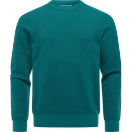 Rundhalspullover Ragwear "Rundhalspullover Orien", Damen, Gr. L, teal gr&uuml;n, Obermaterial: 97% Baumwolle CO. 3% Nylon NY. Futter: 97% Baumwolle CO. 3% Nylon NY., Rundhals, &Auml;rmel ohne &Auml;rmelschlitz B&uuml;ndchen, Pullover Rundhalspullover