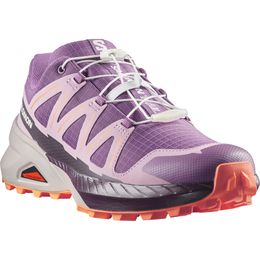 Trailrunningschuh Salomon "SPEEDCROSS PEAK", Damen, Gr. 40,5, concord grape, dawn pink, nectarine, Synthetik, Textil, Schuhe Trailrunningschuh