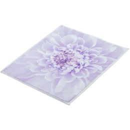 Badematte Kleine Wolke "Dahlia", lila (lavendel), H:5mm, Polyester, Badematten, Badematte, Badteppich, bedruckt, Bl&uuml;tenmotiv, Pastell Farben