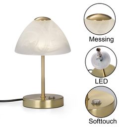 REALITY LEUCHTEN LED Tischleuchte "Queen", gold (messingfarben matt), 1, &Oslash; 15cm H: 24cm, 1 Stk., Leuchten, Tischlampe mit 4 fach TOUCH-Dimmer in klassischem Design, LED Tischleuchte
