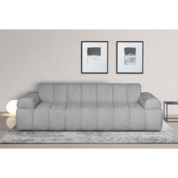 3-Sitzer Home Affaire "LYOTH Design-Sofa, moderne Steppung, Breite 220 cm", silber, B:220cm H:71cm T:93cm, 100% Polyester, Sofas, 3-Sitzer, mit Wellenunterfederung, gem&uuml;tlich und modern, komfortables Sitzgef&uuml;hl