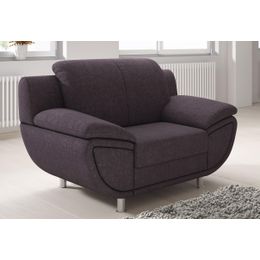 Sessel Trendmanufaktur "Rondo II, Loungesessel zeitlos und bequem", braun (rosybraun), B:121cm H:85cm T:94cm, Struktur (100% Polyester), Sessel, Sessel, wahlweise mit komfortablem Federkern, mit extra breiten Armlehnen