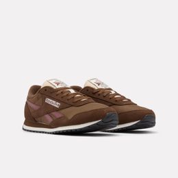 Sneaker Reebok CLASSIC "CLASSIC AZ", Damen, Gr. 45,5, simple braun, simple braun, schwarzberry, Leder, Synthetik, Textil, Schuhe Sneaker