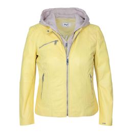 Lederjacke Maze "Lederjacke 42021318", Damen, Gr. 52, gelb (banana), Obermaterial: 100% Lammleder LEL. Futter: 100% Baumwolle CO., Jacken Lederjacke