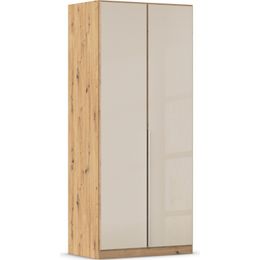 Dreht&uuml;renschrank OTTO HOME "Kleiderschrank Kleiderschr&auml;nke Schrank Garderobe AGORDO mit Glasfront", beige (eiche artisan, glas beige (champagner)), B:91cm H:210cm T:54cm, Holzwerkstoff, Schr&auml;nke, Dreht&uuml;renschrank, durchdachte Innenausstattung, in 8 Breiten und 2 H&ouml;hen MADE IN GERMANY