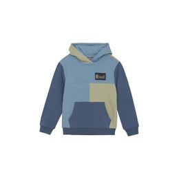 Kapuzenpullover Color Kids "Hoodie COSweat Hoodie - Colorblock", Jungen, Gr. 98, blau (vintage indigo), Obermaterial: 95% Baumwolle CO. 5% Elasthan EL., Pullover Kapuzenpullover