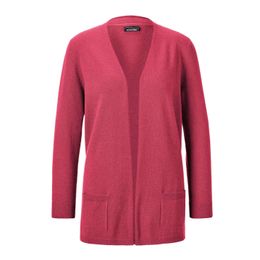 Strickjacke GOLDNER "Kurzgr&ouml;&szlig;e Langarm Feinstrick-Cardigan", Damen, Gr. 23, rosa (pink), Obermaterial: 100% Kaschmir WS., figurumspielend, Rippe, Strickjacken Strickjacke, Ohne